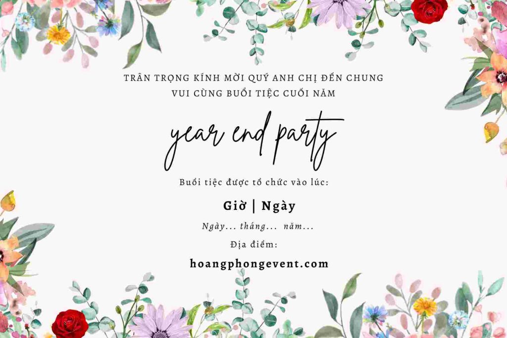 20 Mẫu thiệp mời Year End Party ấn tượng nhất năm 2024
